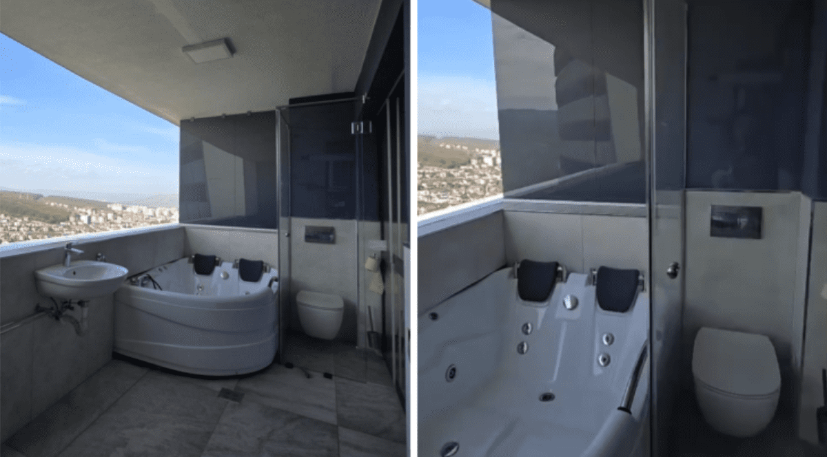 Apartament cu WC și cadă pe balcon, pentru „pretențioși”, scos la ...