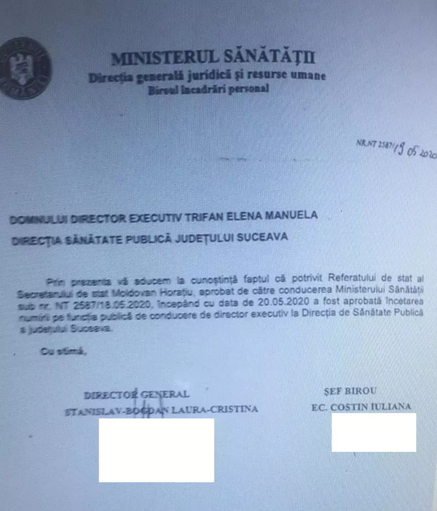 Manuela Trifan, A Doua șefă DSP Suceava Demisă în Pandemie | Libertatea