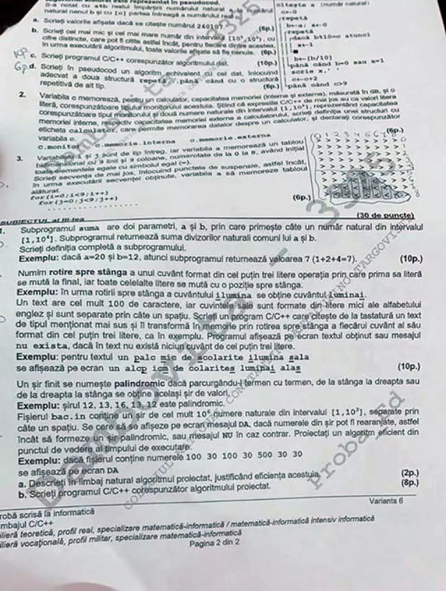 Subiecte BAC 2020. Ce Subiecte Au Avut De Rezolvat Elevii în 2020 ...