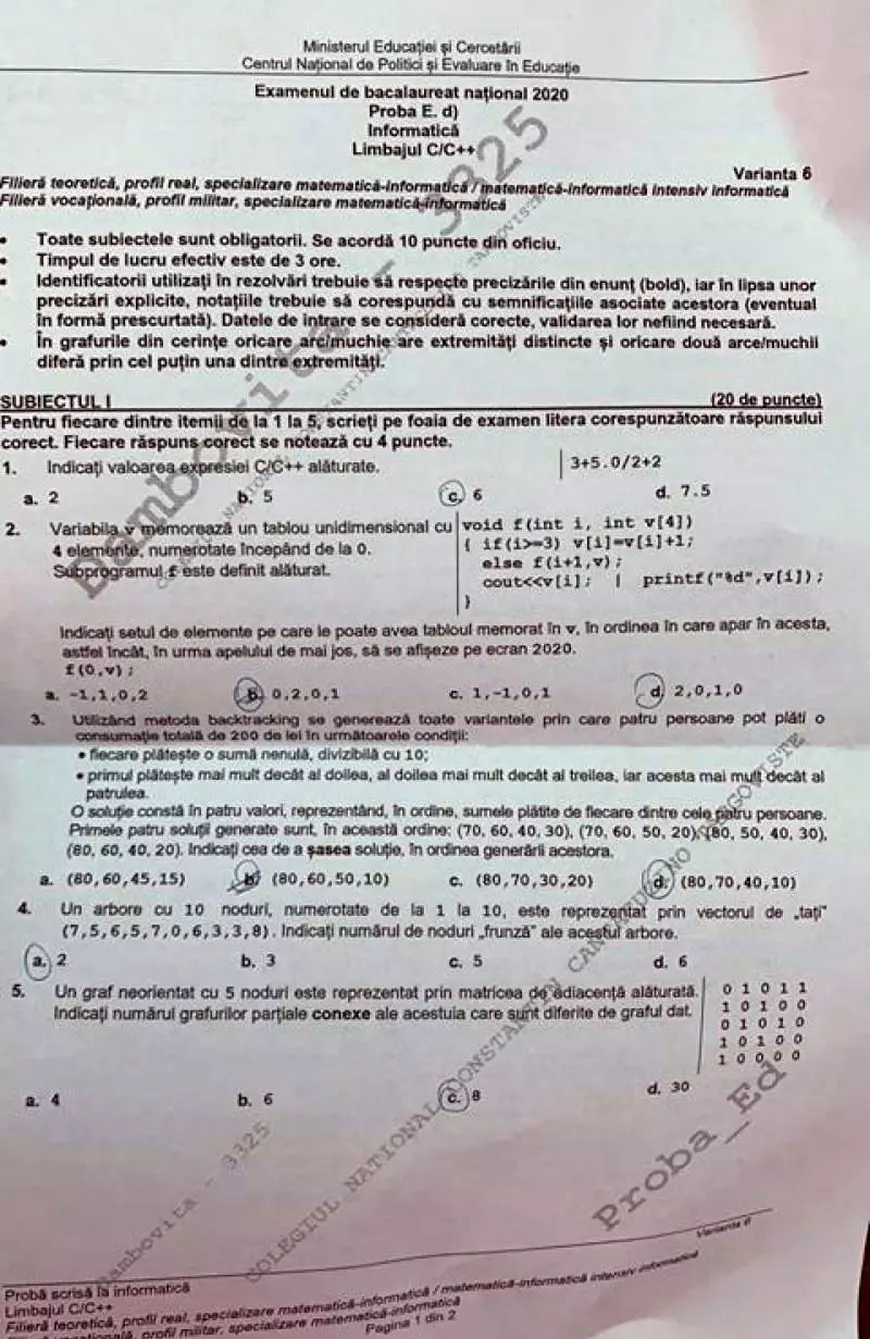 Subiecte BAC 2020. Ce Subiecte Au Avut De Rezolvat Elevii în 2020 ...