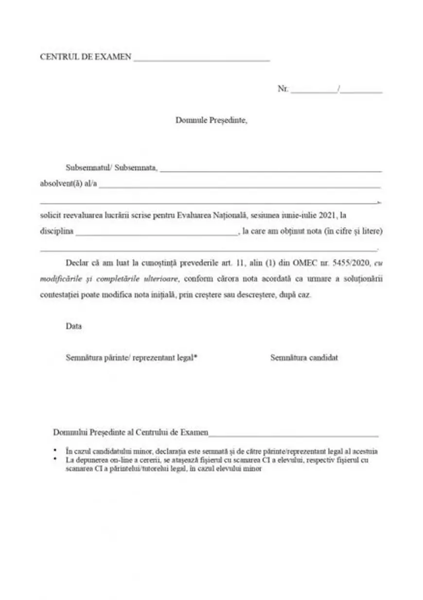 Contestații Evaluare Națională 2023. Cum Se Depun și Cum Arată Un Model ...